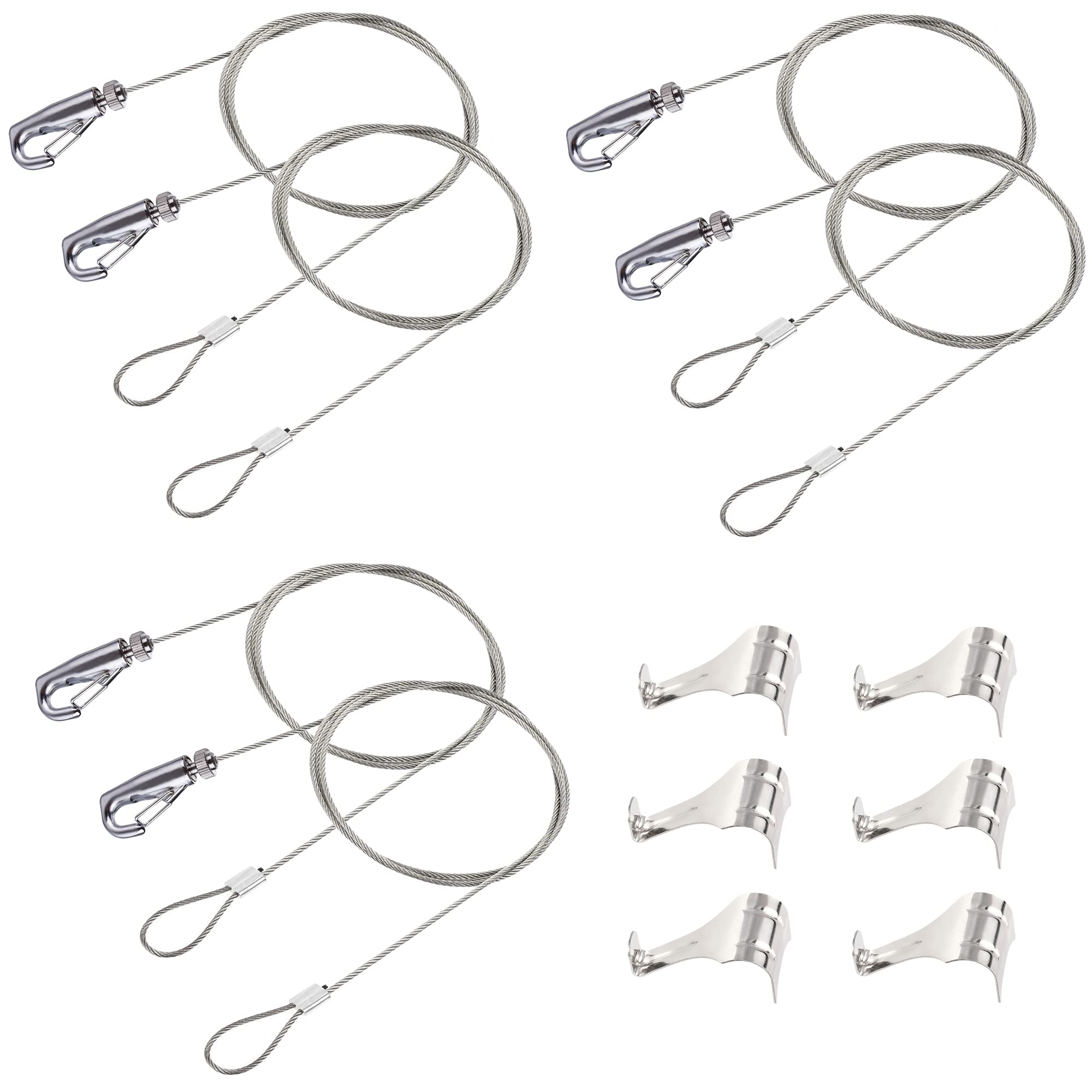 Mua 6 Pack Picture Rail Hooks and Wire Hanging System, 6.5 Ft Wire ...