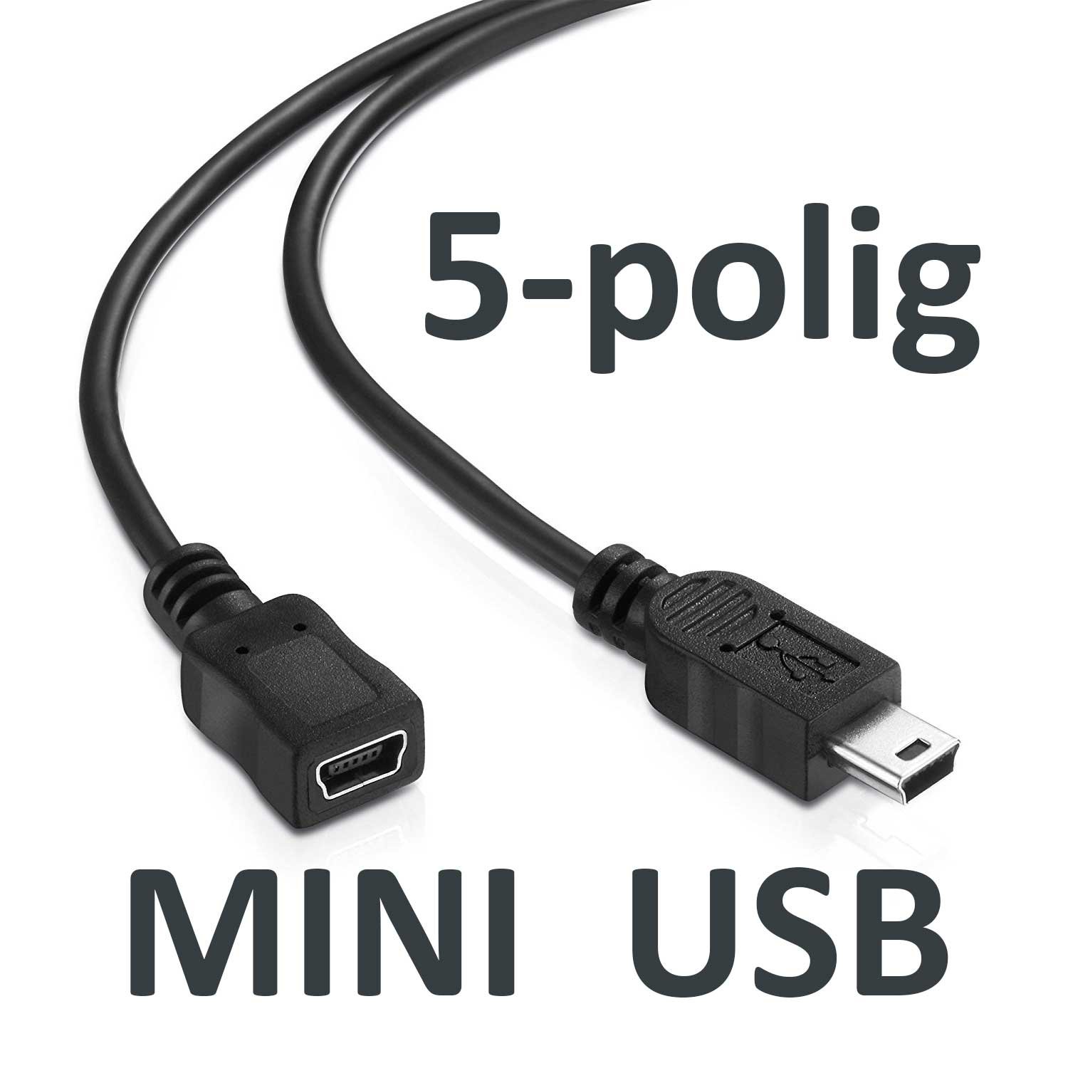 Kab24® Mini USB Verlängerung 5-polig schwarz: Amazon.de: Computer & Zubehör