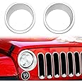 Amazon.com: RT-TCZ for Wrangler JK Headlight Cover Trim Bezels for Jeep ...
