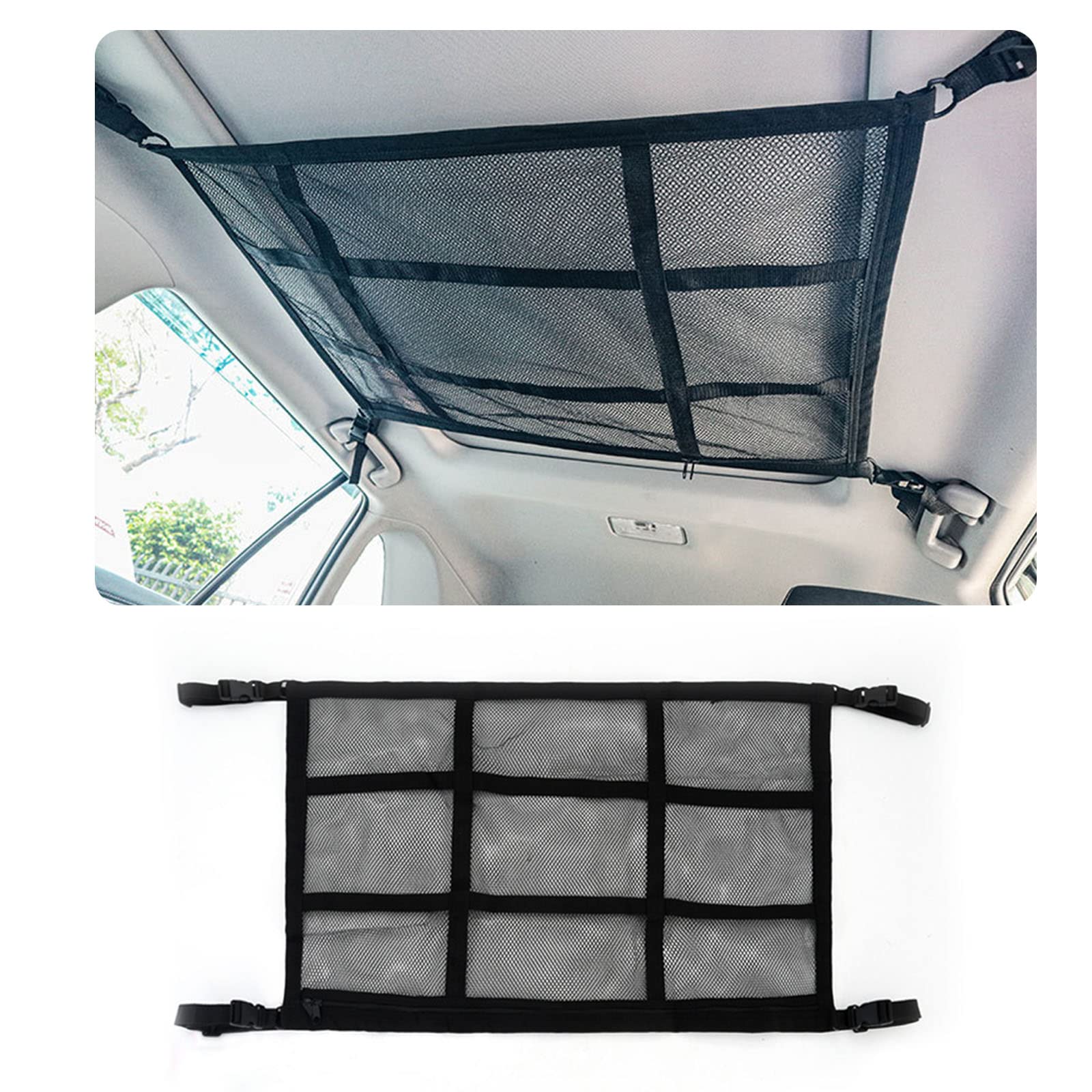 Truck Ceiling Storage Car Ceiling Cargo Net Pocket 2 Layer Mesh Car ...