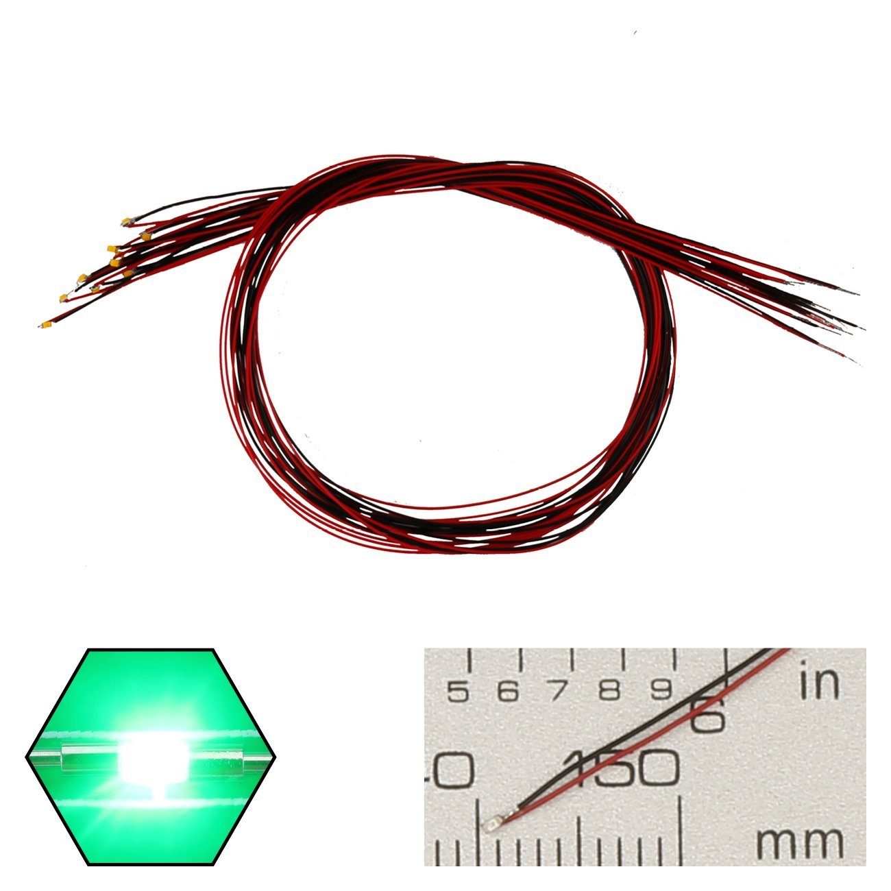 Amazon.com: EDGELEC 20pcs Prewired 0402 Green SMD LED Light Emitting ...