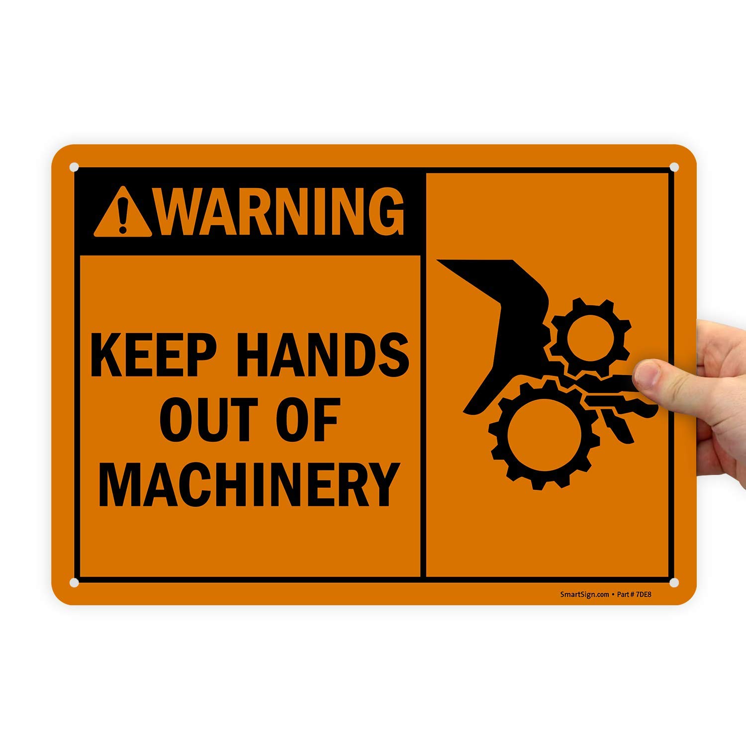 SmartSign"Warning - Keep Hands Out of Machinery" Sign | 10" x 14 ...
