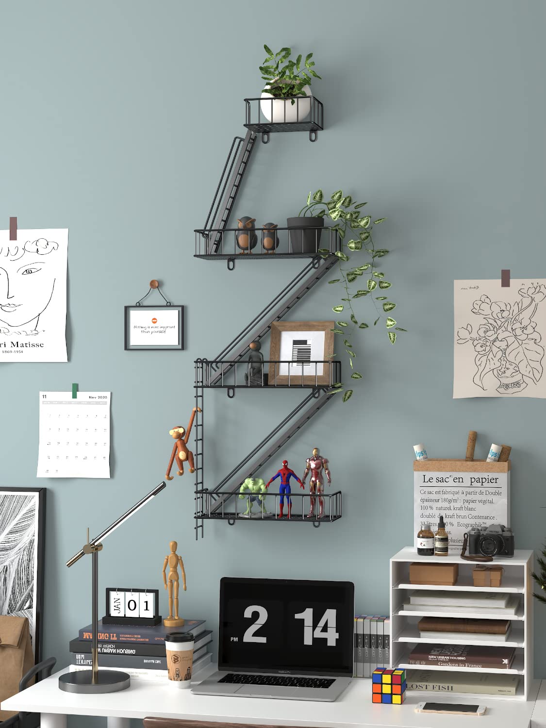 Mua 4 Tier Fire Escape Wall Shelf - New York Inspired Decorative Wall ...
