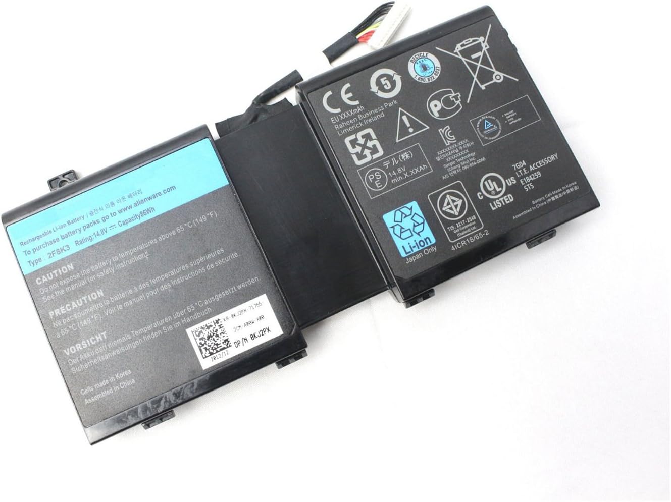 New 14.8V 86wh 2F8K3 02F8K3 Battery for DELL Alienware 17 18 18x M17X ...