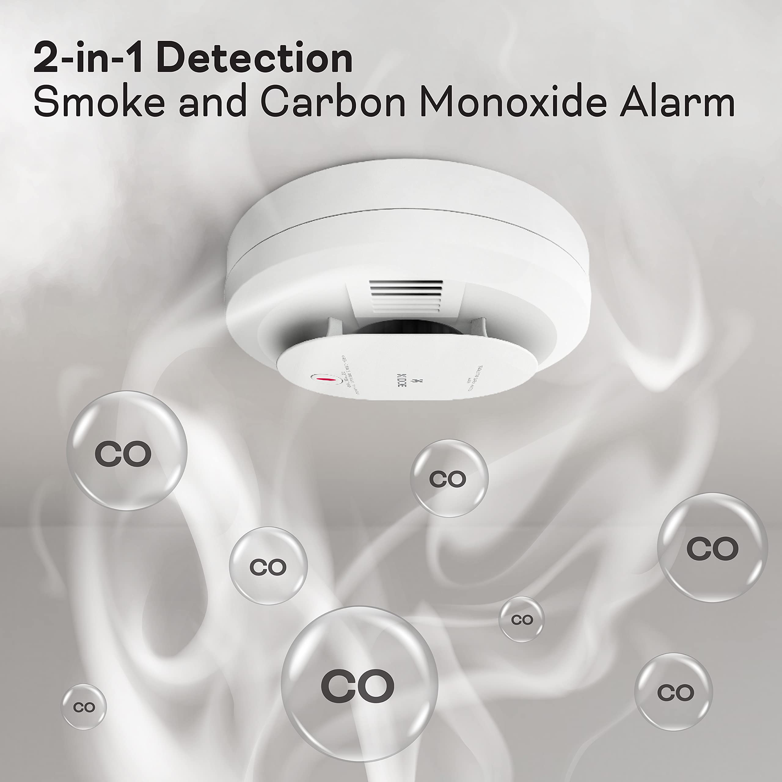 Mua Smoke & Carbon Monoxide Detector, AA Battery Powered, LED Warning ...