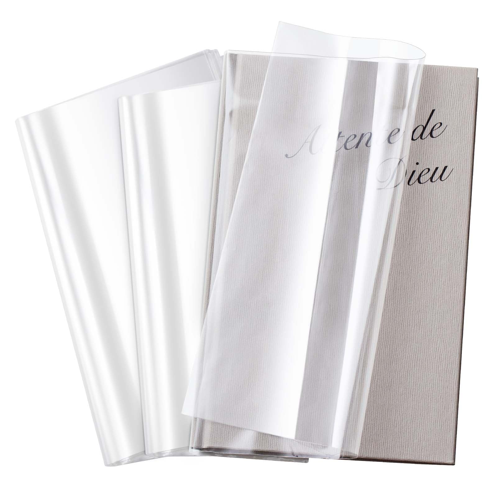ReliThick 100 Pack Adjustable Transparent Book Covers 9.25 x 15 Inches ...