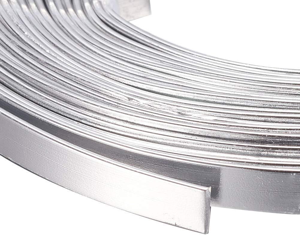 Pandahall 5x1mm Silver Flat Aluminum Wire 18 Gauge Wide Metal Artistic ...