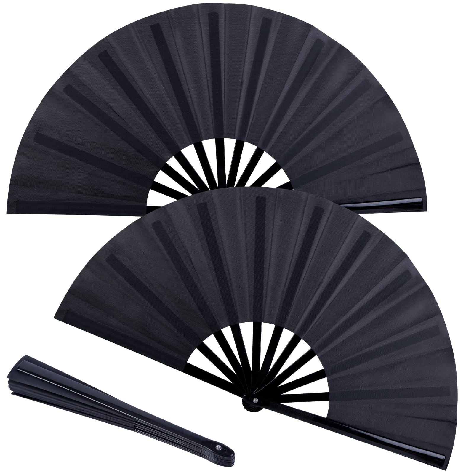 JOHOUSE 3PCS 13 Inch Hand Fans, Large Clap Fabric Fans for Line Dancing ...