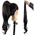 Amazon.com : Chicmoi Dark Brown Ponytail Extainson 32 Inch Flexible ...