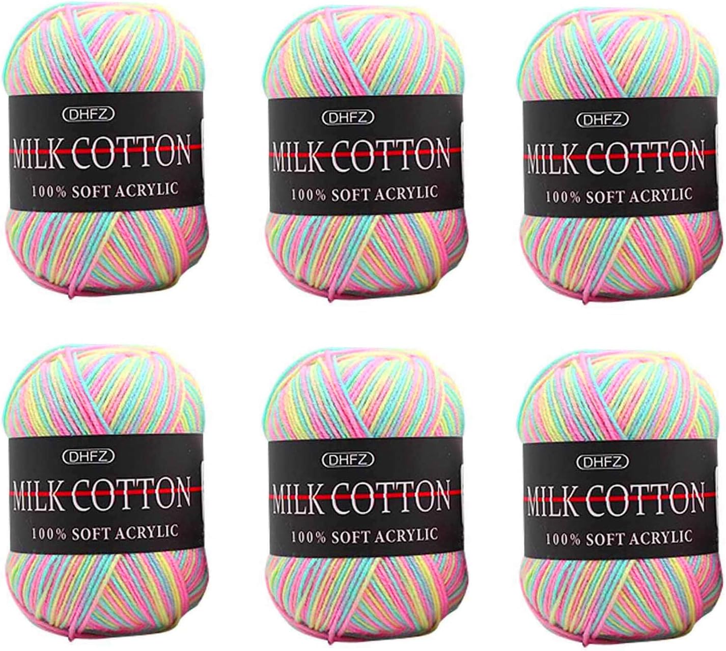 6 Roll x 50g Knitting Yarn, 100% Acrylic Wool Crochet Yarn Crochet ...