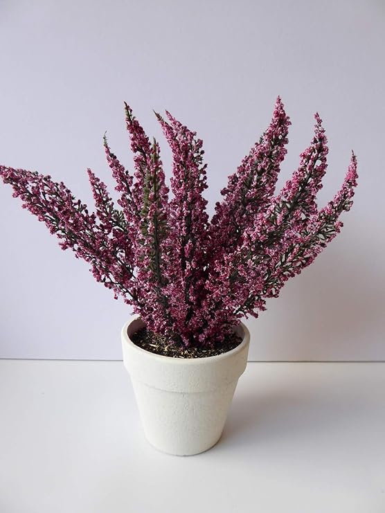 UK-Gardens 25cm Artificial Potted Heather Plant In A Pot For House ...