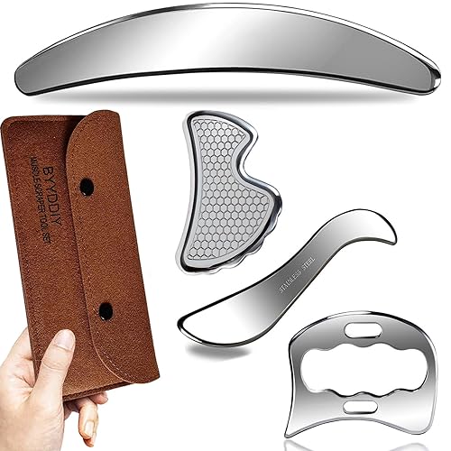 BYYDDIY 4 in 1 Muscle Scraper Tool Kit,Scraping Massage Tools for ...