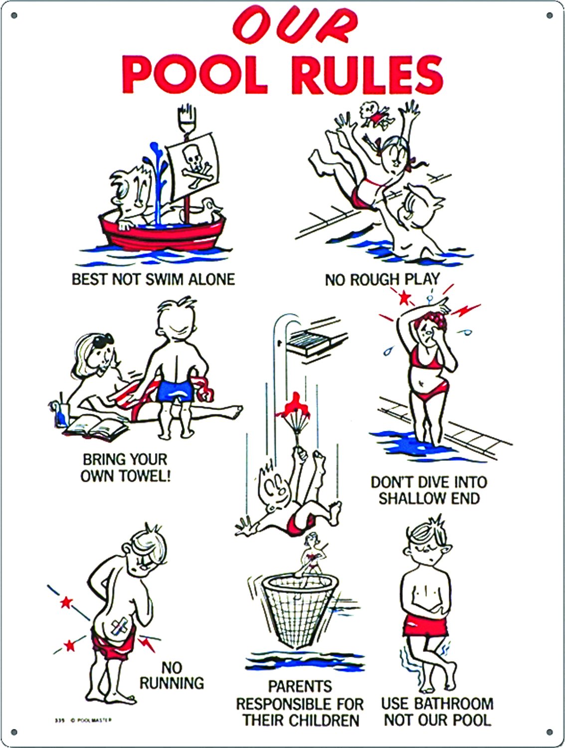 Poolmaster 41335 Our Pool Rules Animation w Kids Sign for Residential ...