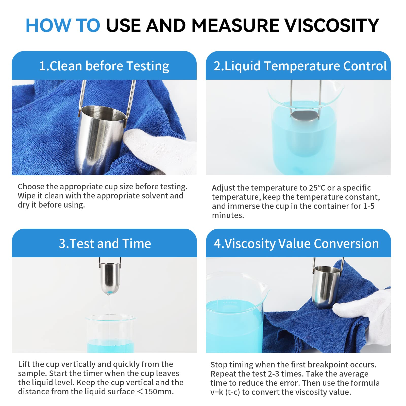 Mua BAOSHISHAN NO.2 Zahn Cup Viscosity Cup #2 Dip Type 44ml Stainless ...