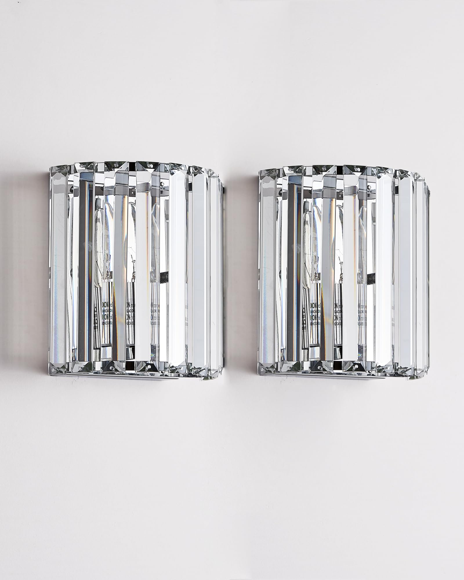 YORKCARE Crystal Wall Sconces Set of Two, Modern Wall Sconce Set of 2 ...