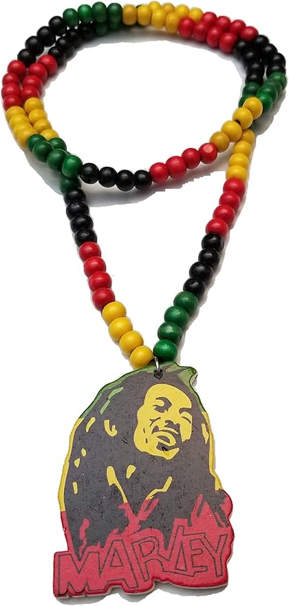 Rasta Marley Bead Necklace Reggae one love color Jamaica chain | Amazon.com
