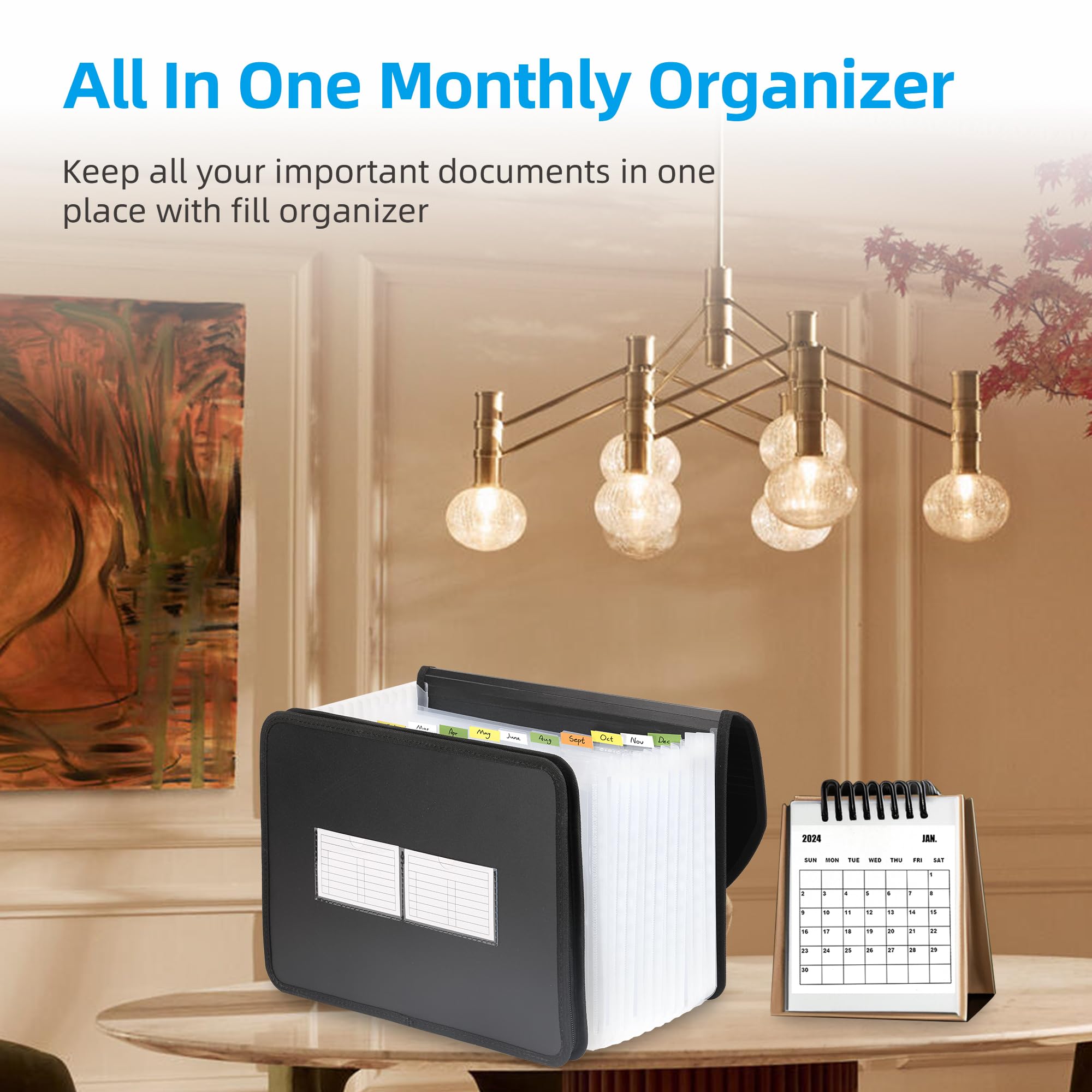 Mua TUNROP Accordion File Organizer,12 Pockets Expanding File Folder ...
