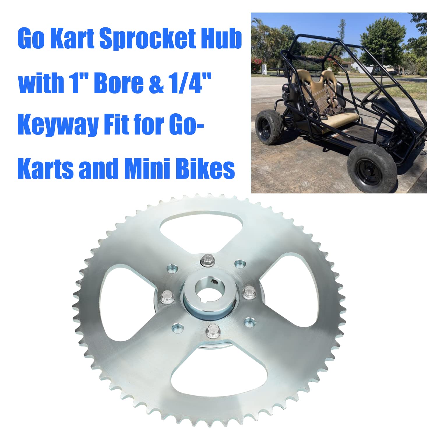 Mua YOXUFA Go Kart Sprocket Hub 1"Bore 1/4 Keyway Hardware Kit with 40 ...