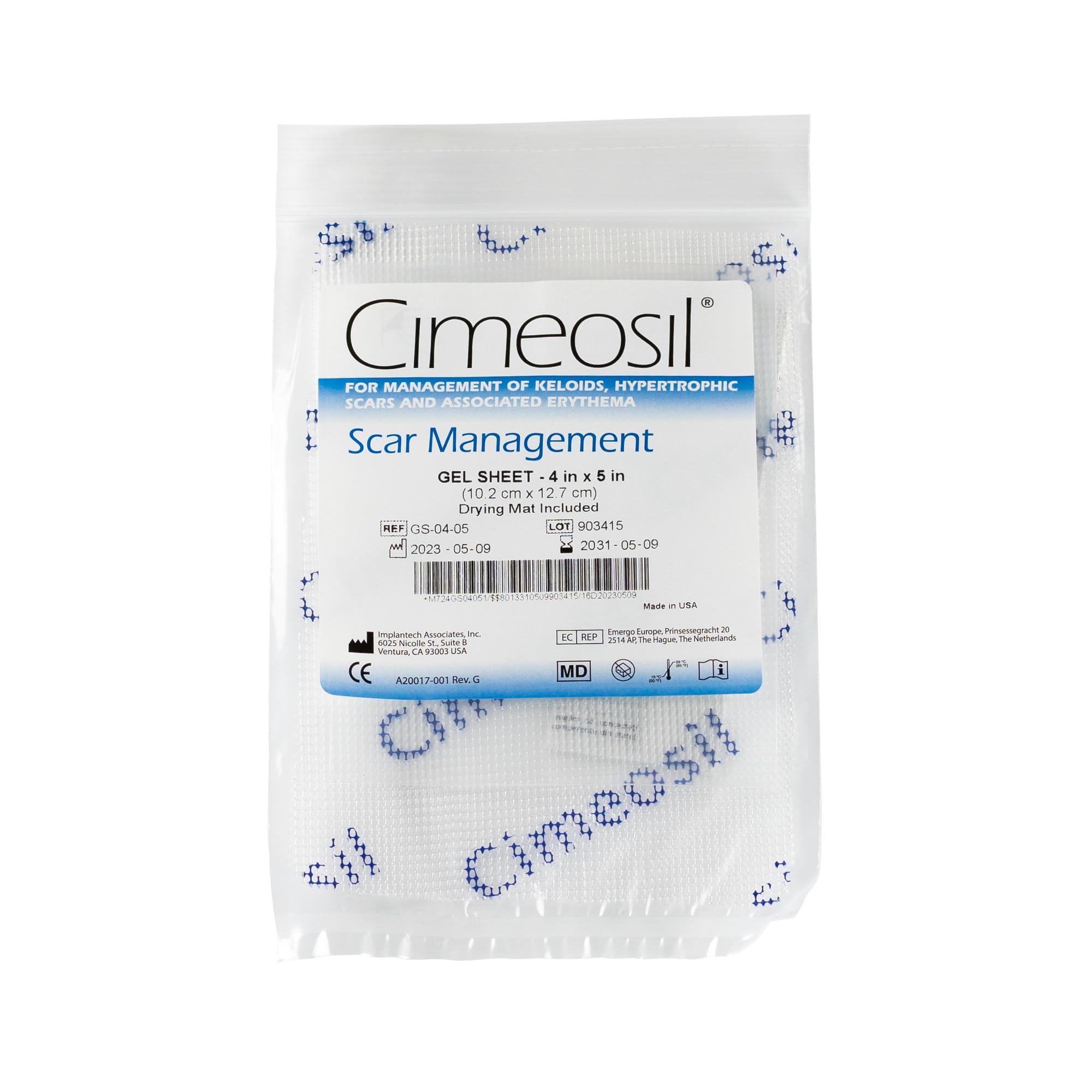 Mua Cimeosil Gel Sheet, 4 x 5 inch - Scar Treatment For Keloid and ...