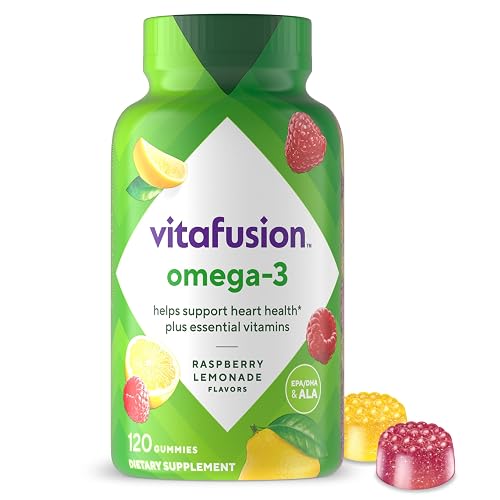 Vitafusion Omega-3 Gummy Vitamins, Berry Lemonade Flavored, Heart ...