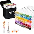 Amazon.com: AnyMark Alcohol Markers, 48 Colors Dual Tip Art Coloring ...