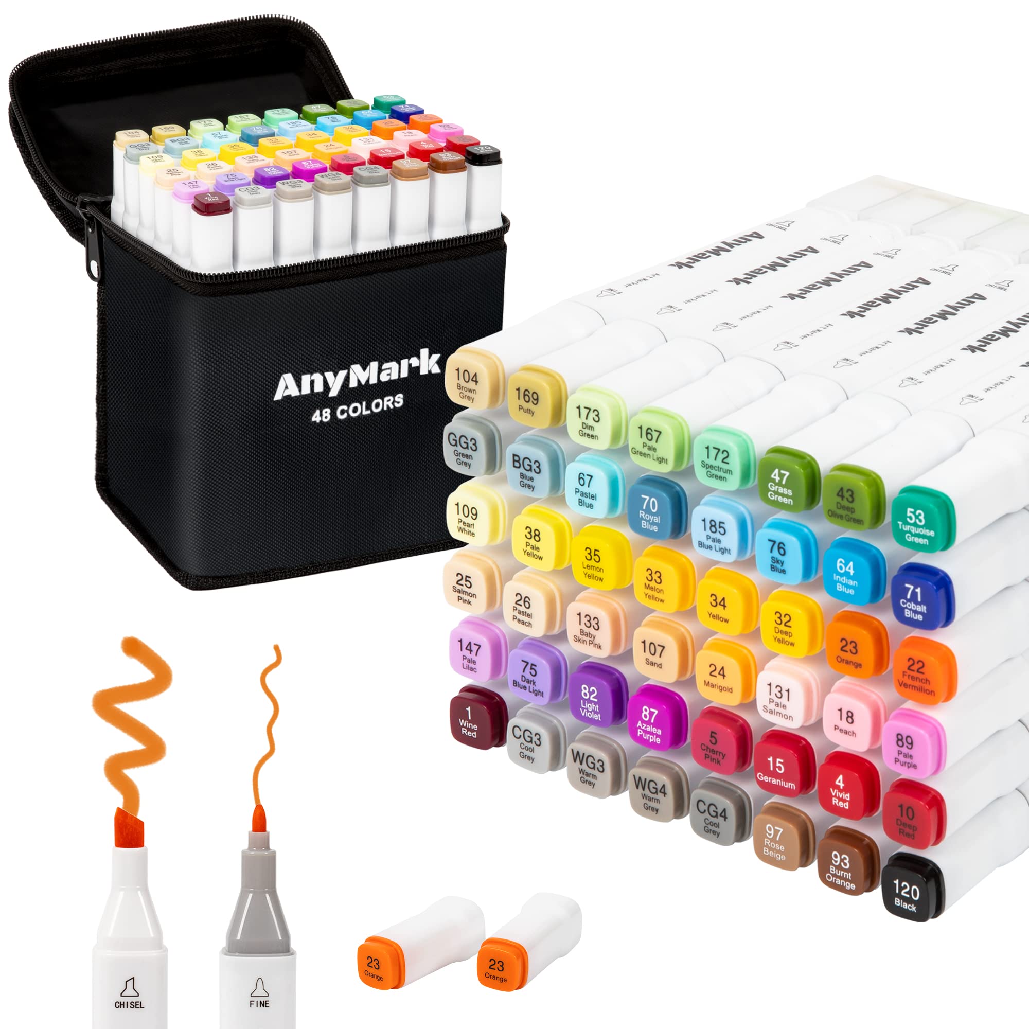 Mua AnyMark Alcohol Markers, 48 Colors Markers Set, Dual Tips Alcohol ...