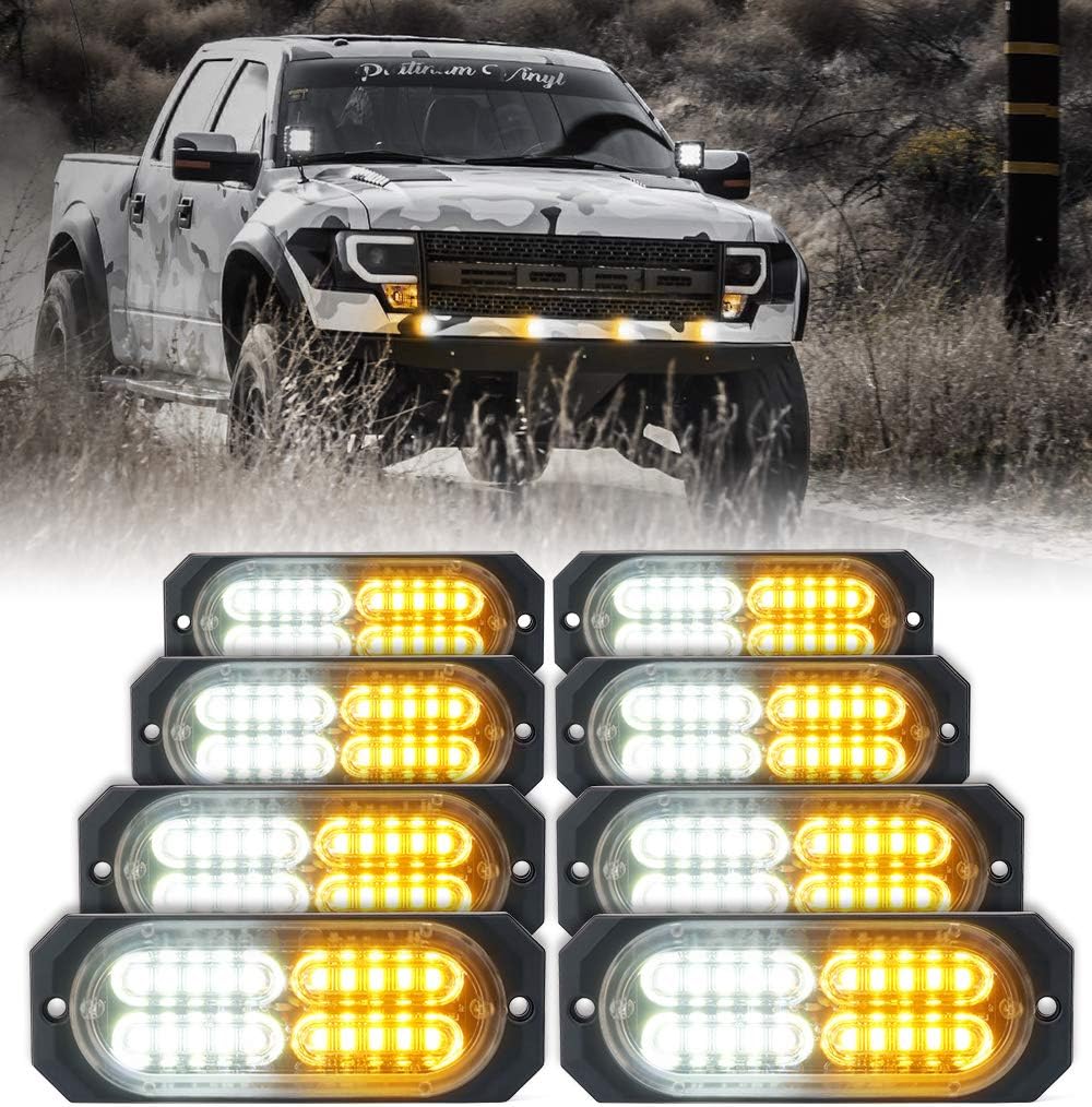 Amazon.com: Xprite 20-LED Super Bright White & Amber Emergency Warning ...