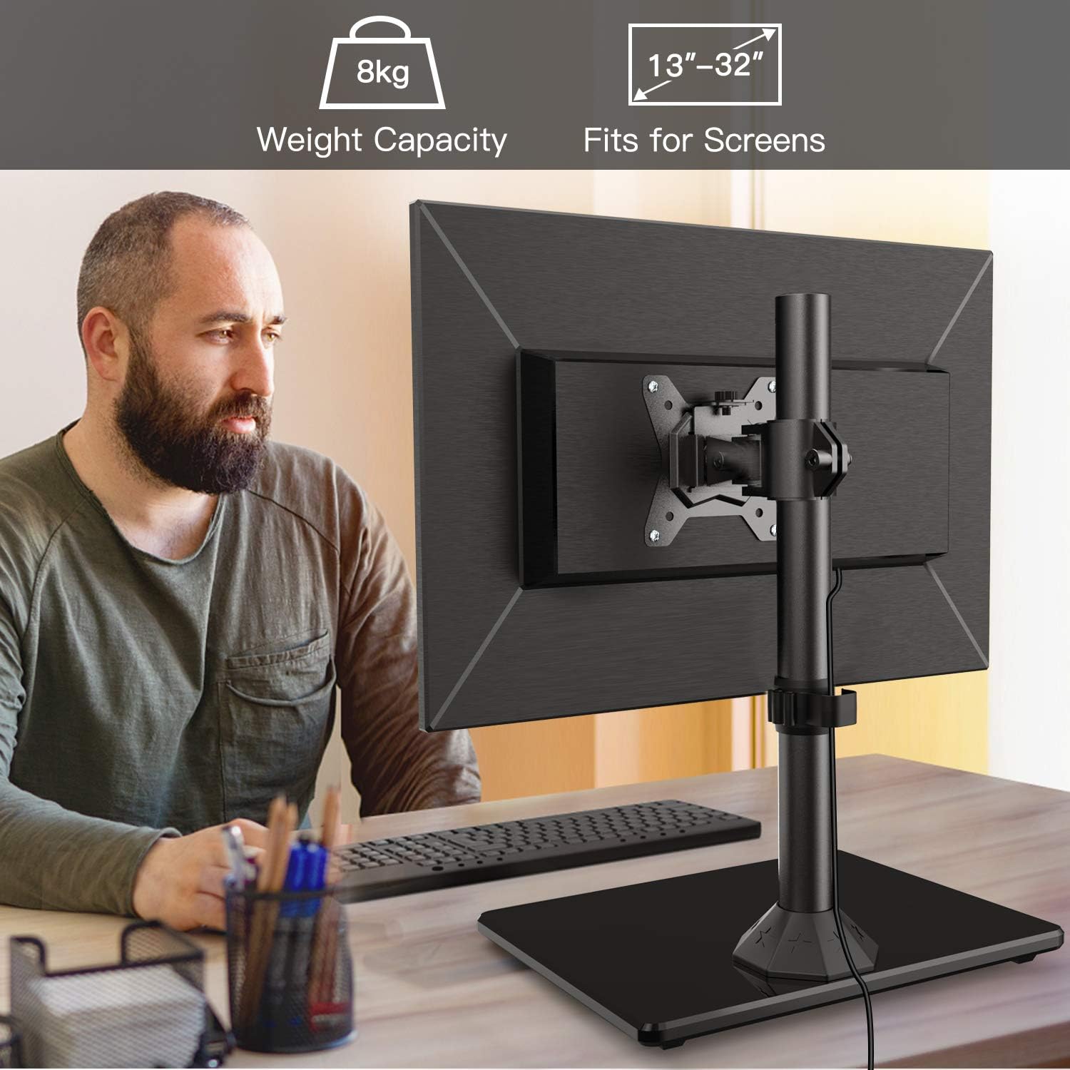 ErGear Supporto per Monitor per Schermo da 13-32 Full Motion con ...