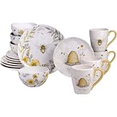 Amazon.com | Portmeirion Home Bumble Bee Dinnerware Set | 16 Piece Dish ...