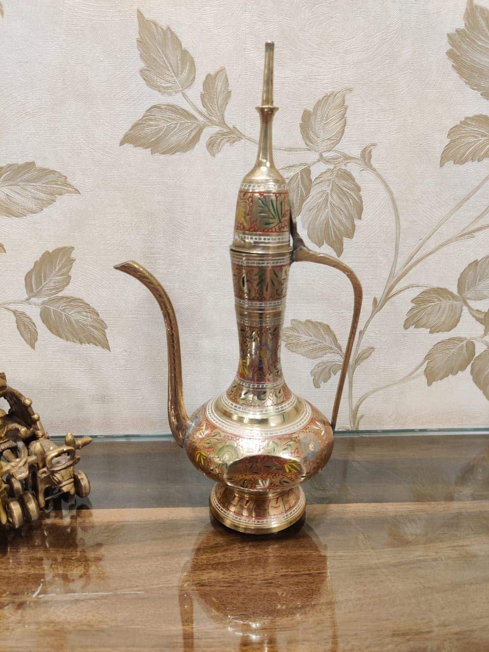 Buy Brass Engraved Surahi with Meenakari (Multi Color) for Gifting and ...