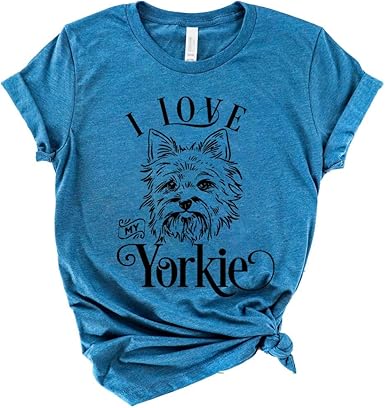I Love My Yorkie Shirt Dog Lover Gift Cute T-Shirt Yorkshire Tshirt ...