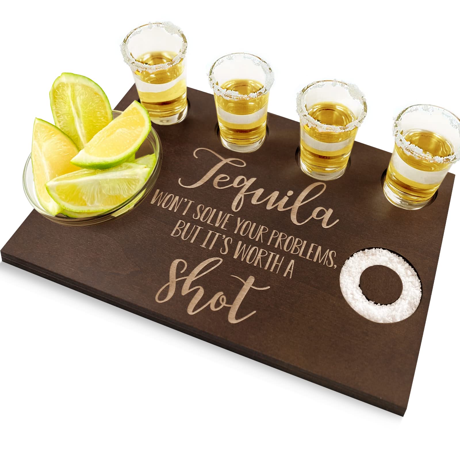 Tequila Shot Board Serving Tray, Huray Rayho Shot Glass Holder Display ...
