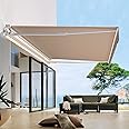 Amazon.com : AECOJOY 13'×8' Manual Retractable Awning Sun Shade Patio Awning Cover Outdoor Patio ...