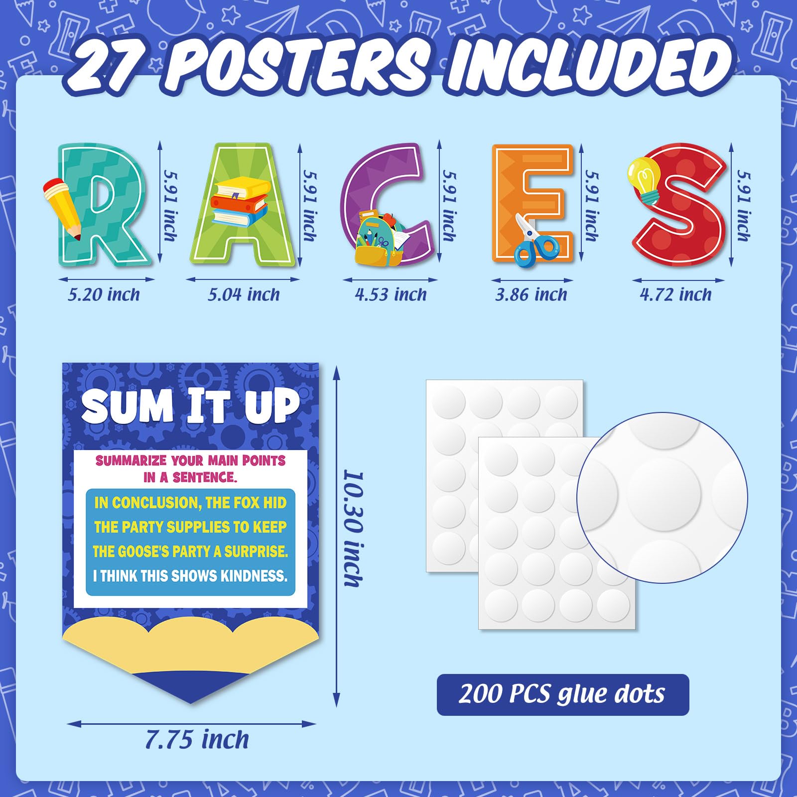 Mua Chiisong 27 Pcs RACES Writing Strategy Bulletin Board Set Writing ...