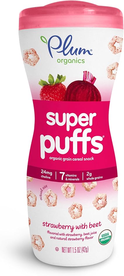 Super Puffs, Fruit & Veggie Grain Puffs, Strawberry & Beet, 1.5 oz (42 ...