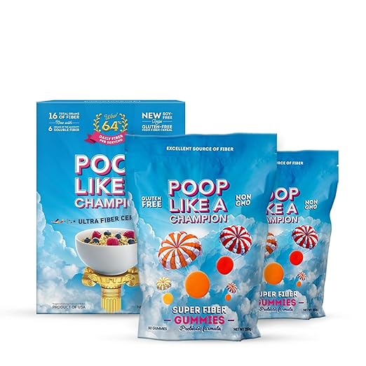 Amazon.com : 2 Pack Super Fiber Gummy + 1 Pack of High Fiber Cereal ...