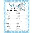 Amazon.com: 30 Boy Elephant Baby Word Scramble Baby Shower Game and ...
