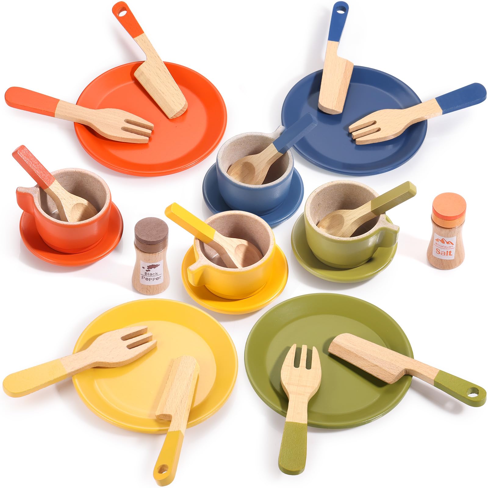 GAGAKU Wooden Play Food Sets for Kids Kitchen,Montessori Wooden Play ...