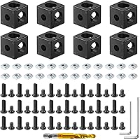 Amazon.com: 2020 Aluminum Extrusion Black Cube Corner Bracket 8Pcs ...