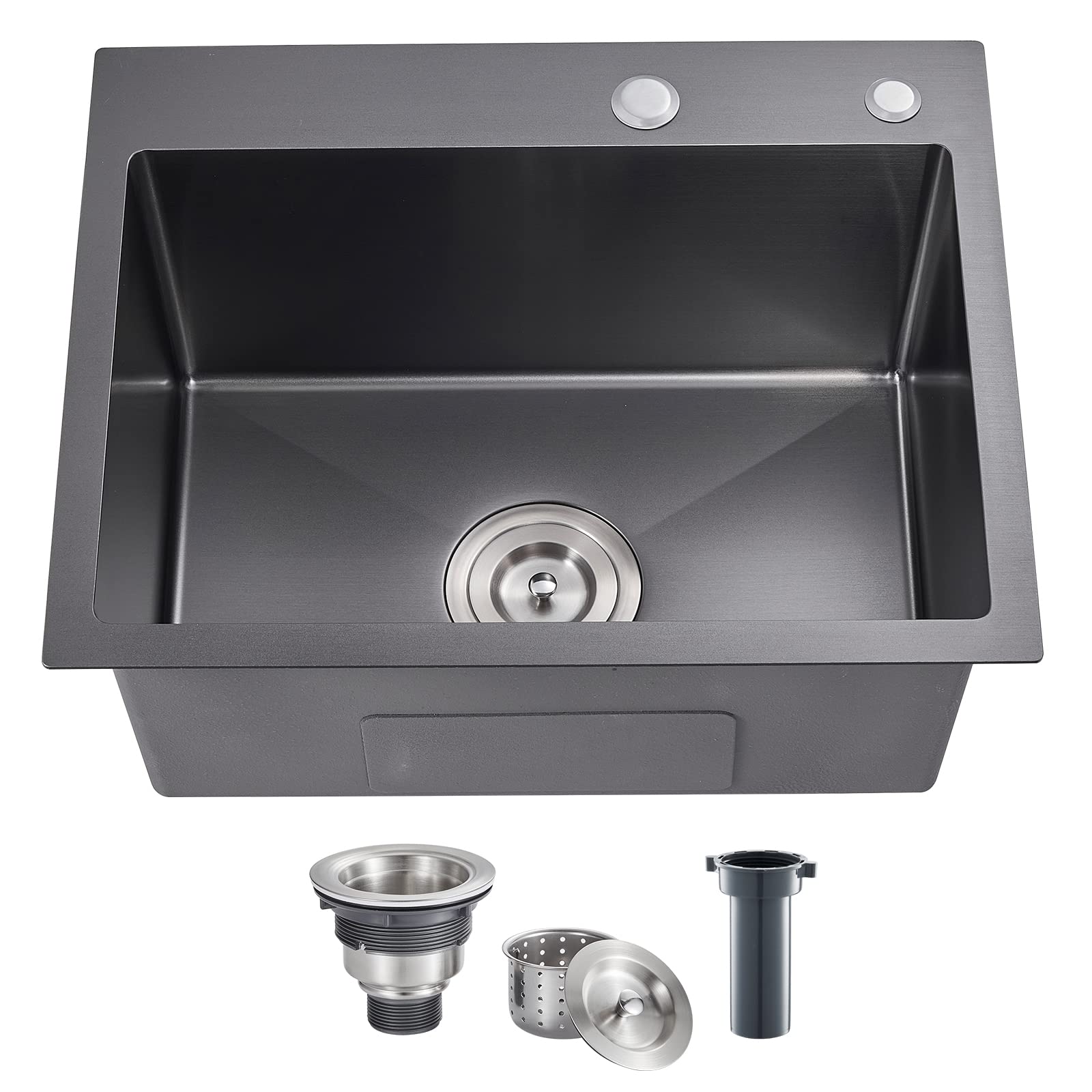 POPFLY 23 x 18 Inch Drop in Kitchen Sink, 304 Stainless steel Overmount ...