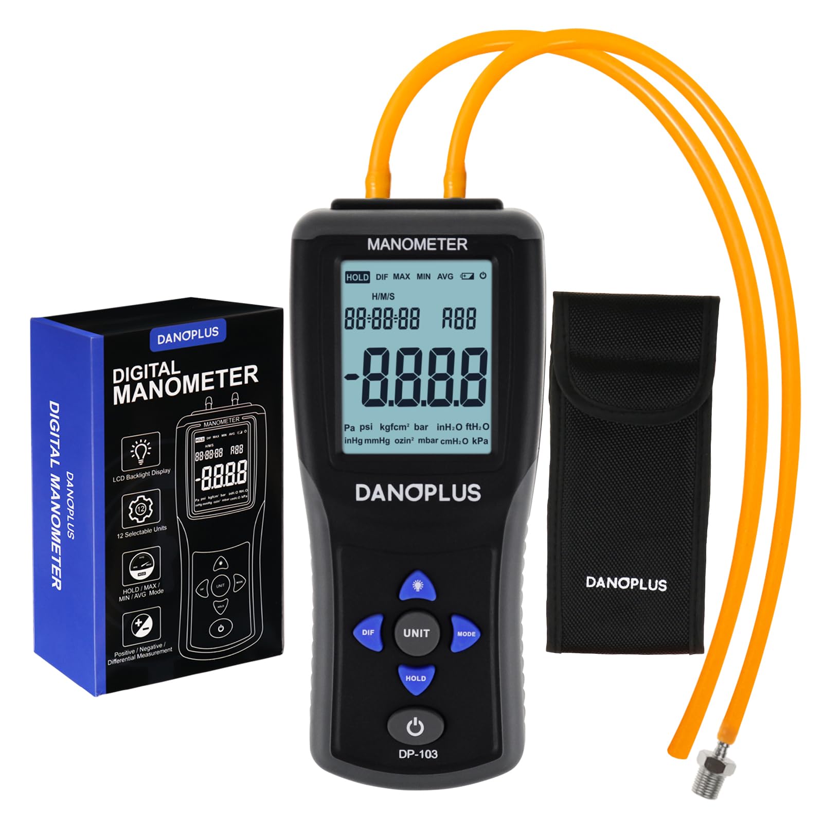 Manometer Digital Manometer Gas Pressure Tester Professional 12 ...
