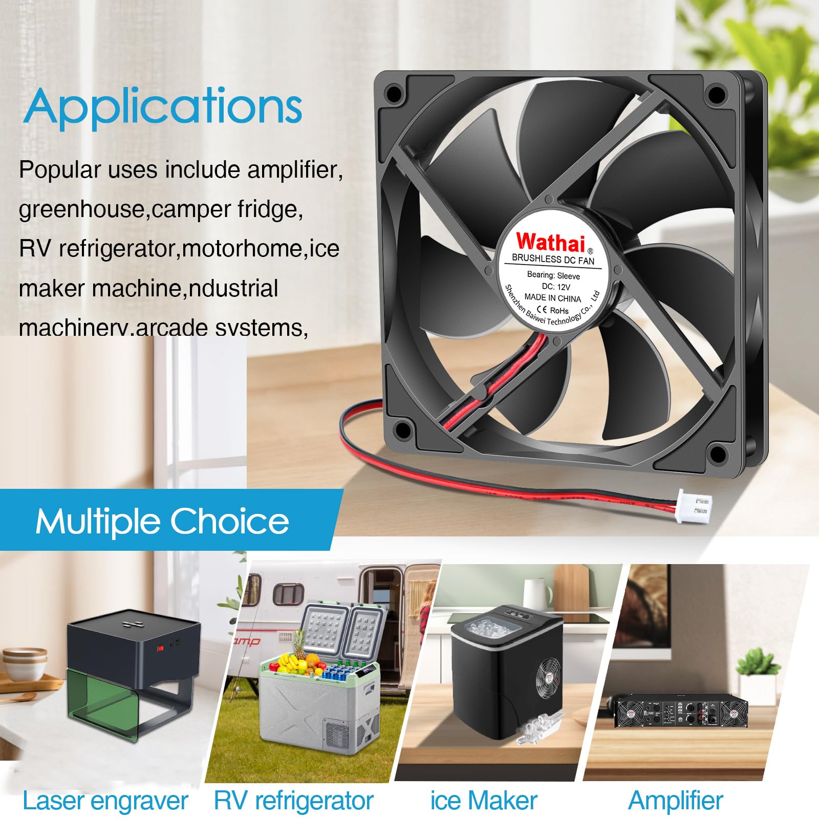 Mua Wathai 120mm x 25mm 12V Computer Case Cooling Fan 12 Volt 2Pin High ...