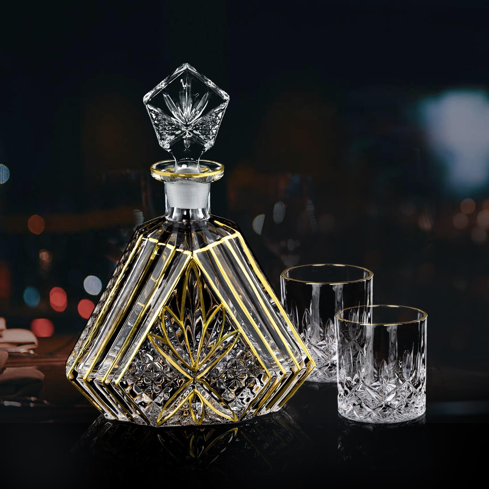 Glass Decanter Set for Men - Whiskey Decanter, Wine Aerator,liquor ...