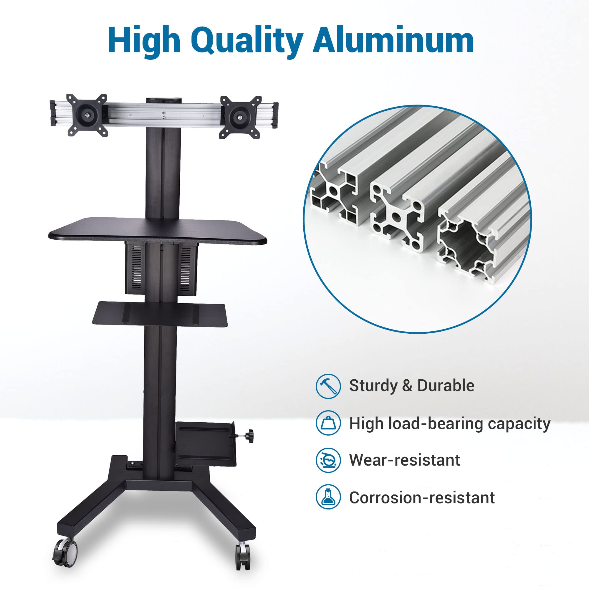 Mua AW Rolling PC Cart Mobile Computer Standing Workstation Moving ...