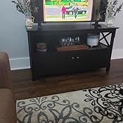 Amazon.com: YAHEETECH X Shape Wooden TV Stand Base Console Storage ...