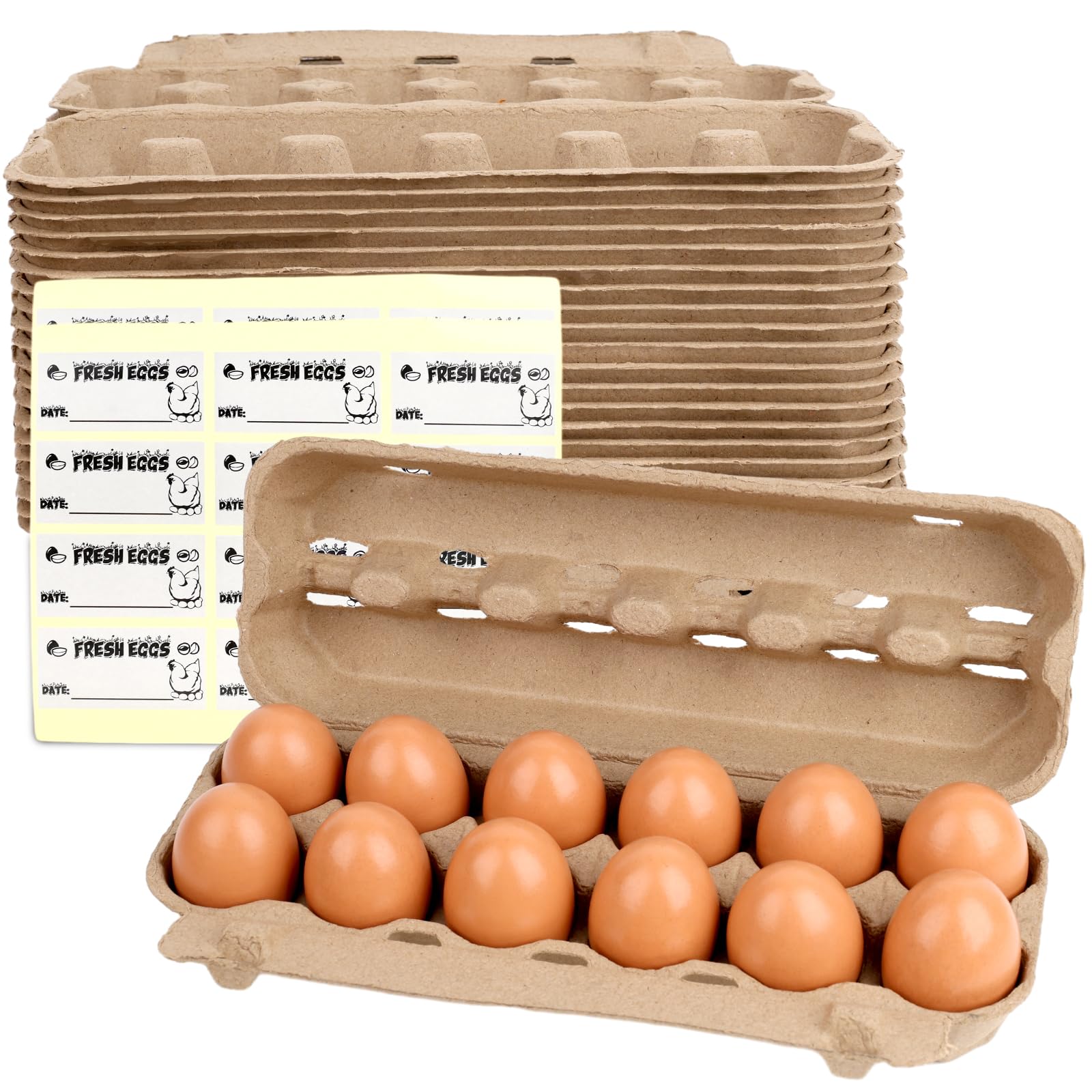 HANSGO 12PCS Paper Egg Cartons, Pulp Egg Holder Cardboard Dozen Egg ...