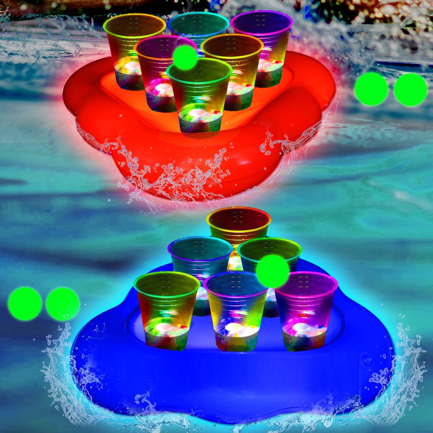 Glow Pool Party Game,Inflatable Floating Pool Toss Game Set,Pool Float ...