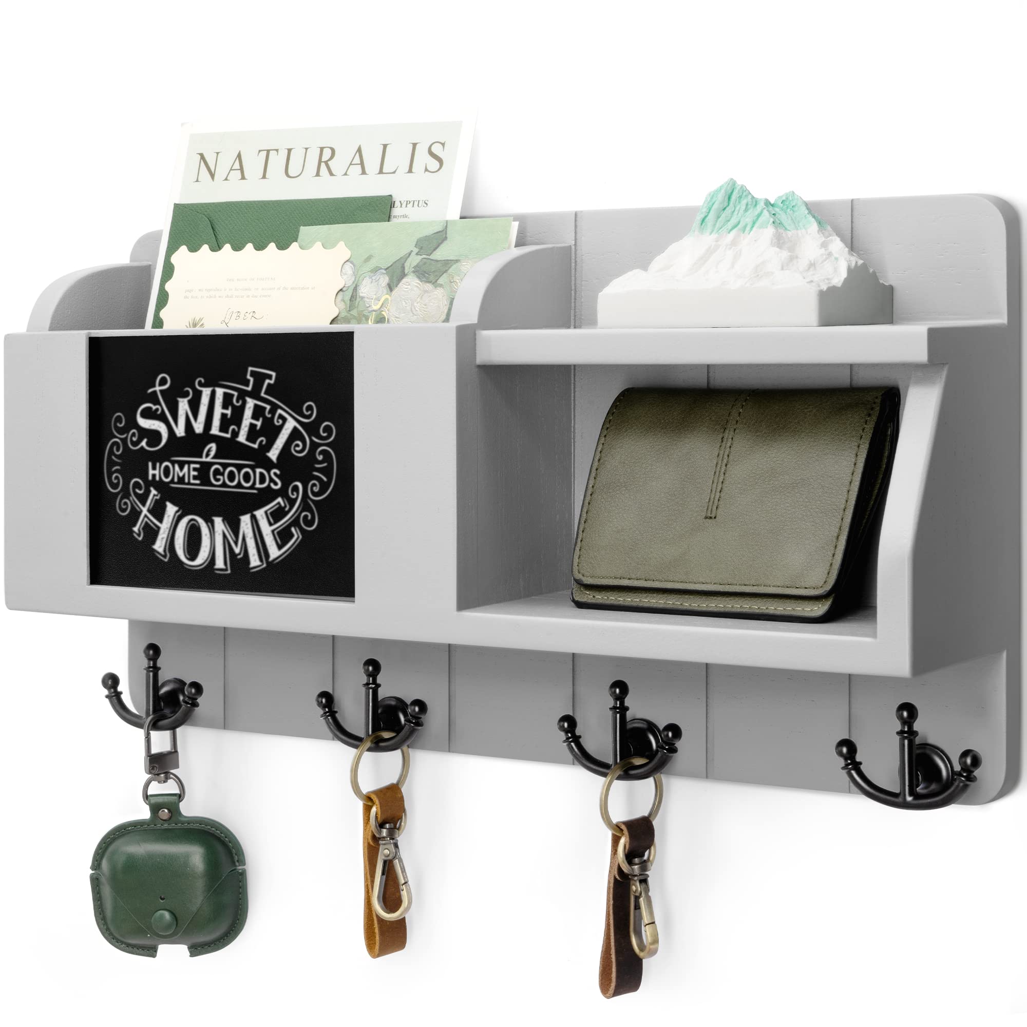 Rebee Vision Key Holder and Mail Organizer Wall Mount with Shelf ...