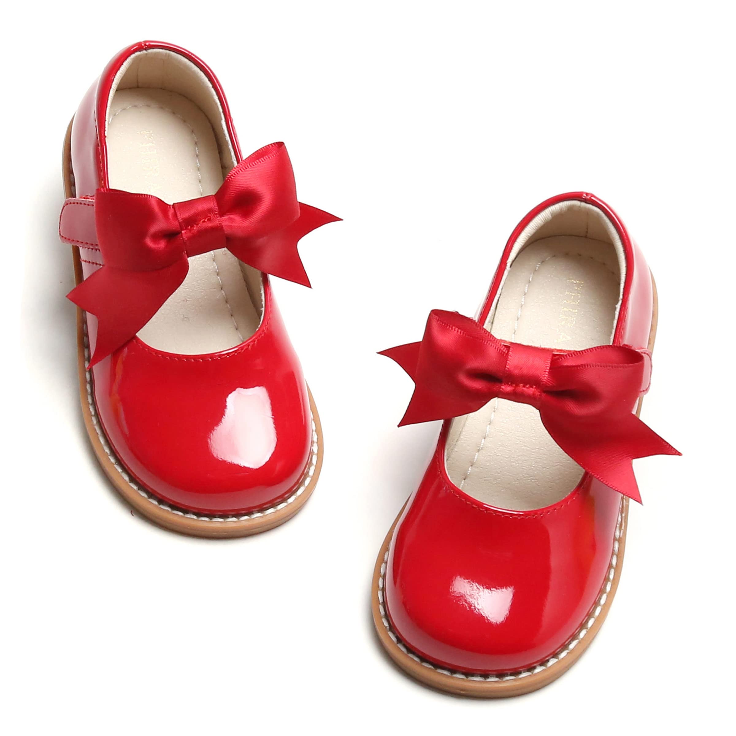 PHIRAMIN Toddler Girl Mary Jane Red Dress Shoes Size 12 Girl School ...