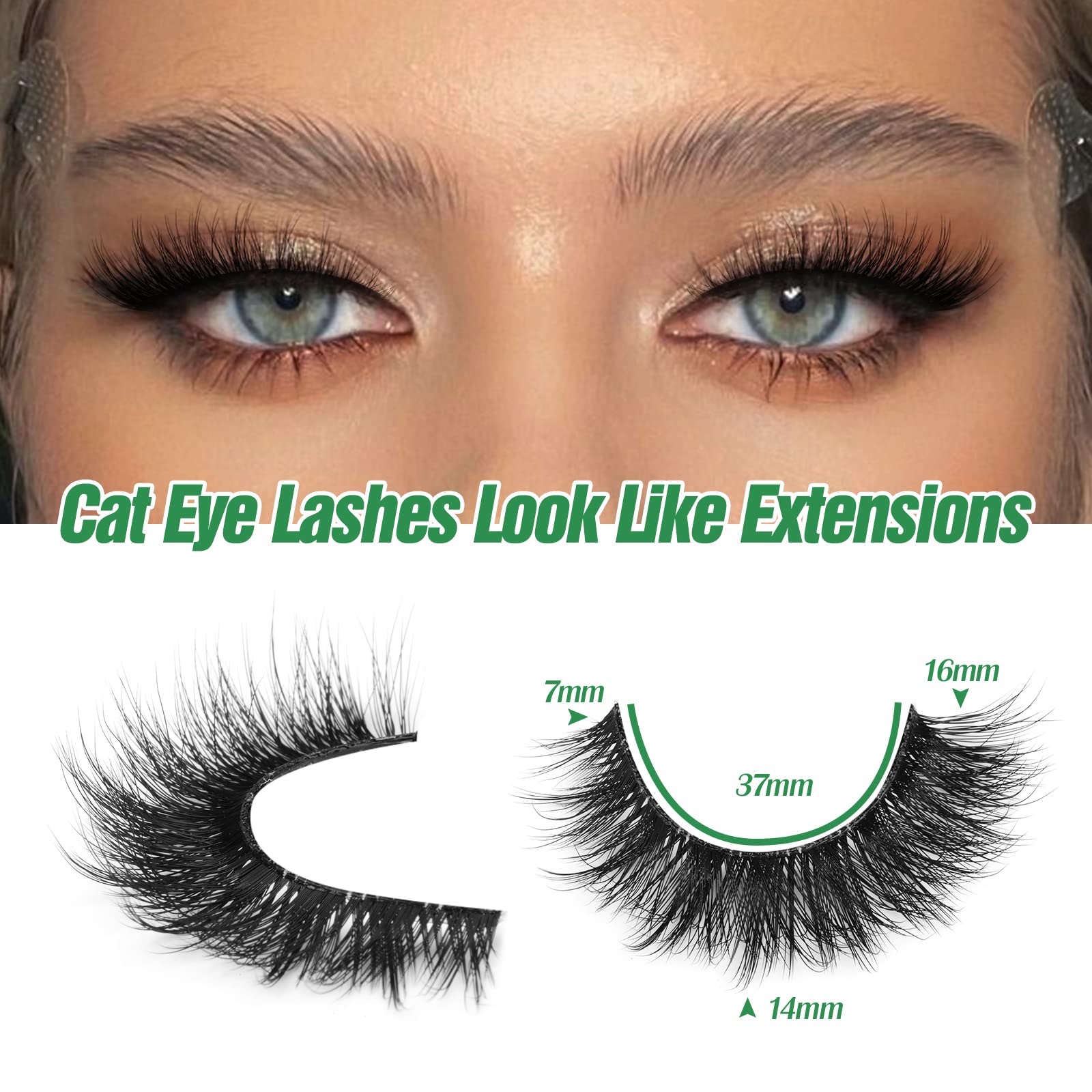 Mua Russian Strip Lashes Cat Eye Mink Lashes Natural Wispy Eyelashes ...